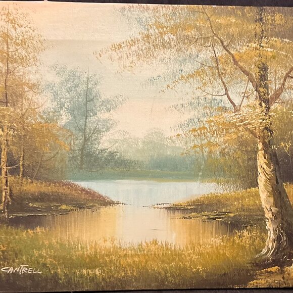 Art | Fall Trees Landscape Oil Painting Signed By Phillip Cantrell ...